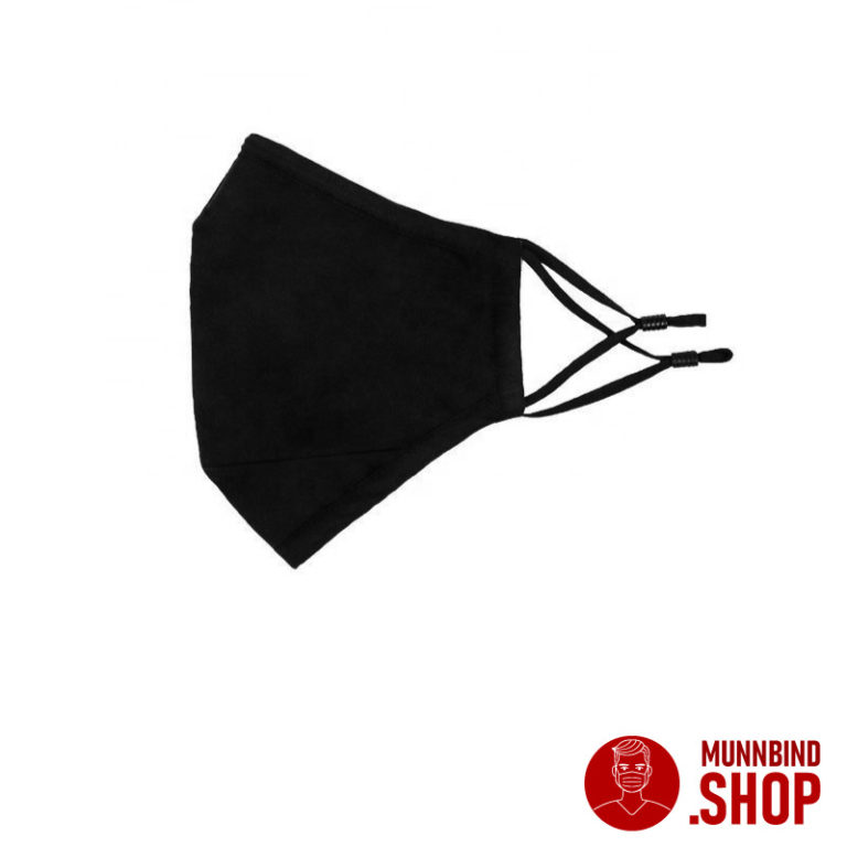 Vaskbart munnbind – sort med ventil – Munnbind Shop