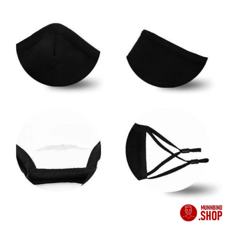 Vaskbart munnbind – sort – Munnbind Shop