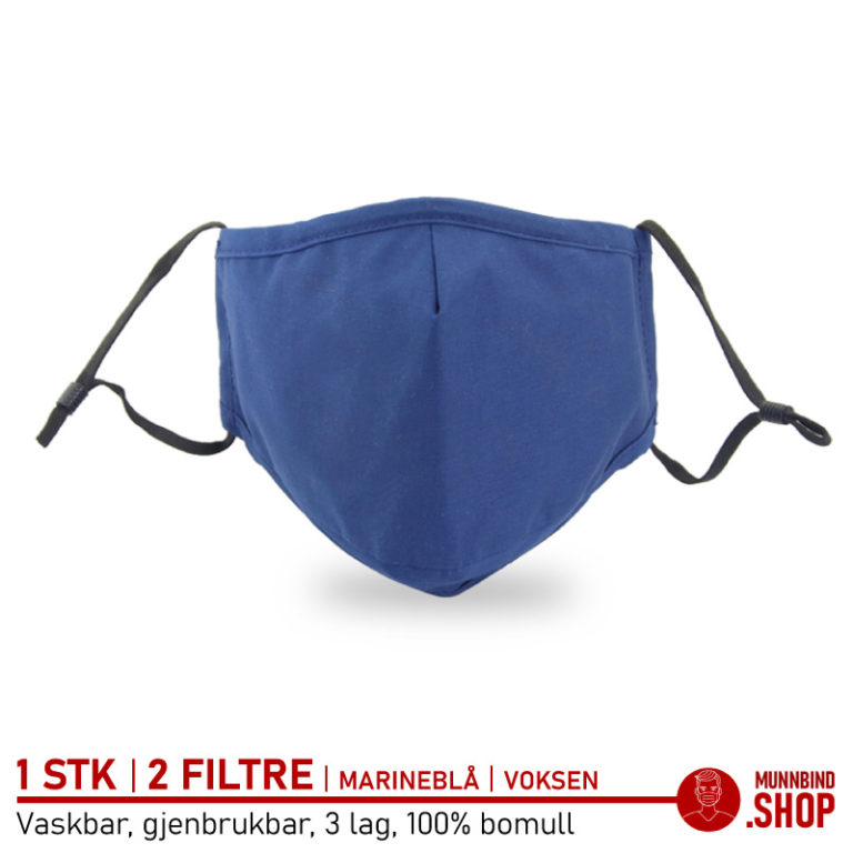 Vaskbart munnbind – marineblå – Munnbind Shop
