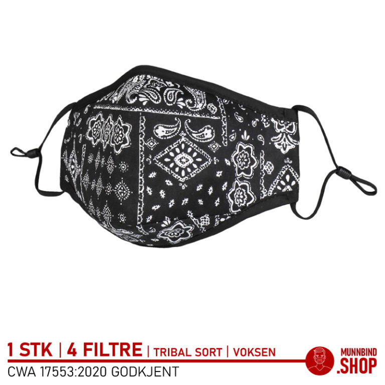 Vaskbart munnbind – Tribal sort – Munnbind Shop